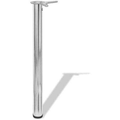 4x höhenverstellbares Tischbein Tischbeine Chrom 710 mm - Tischbein ...