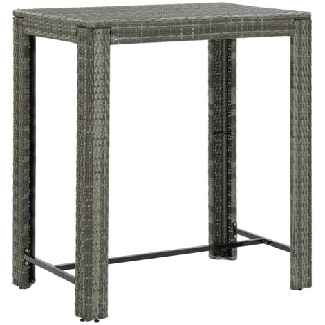 Garten-Bartisch Grau 100x60,5x110,5 cm Poly Rattan - Gartentisch ...