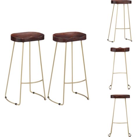 Gavin Barhocker 2 Stk. Massivholz Mango - Retro Barhocker - Mangoholz ...
