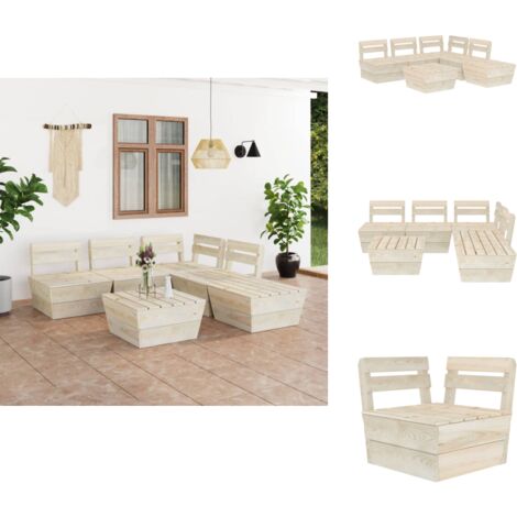 6-tlg. Garten-Paletten-Lounge-Set Imprägniertes Fichtenholz ...