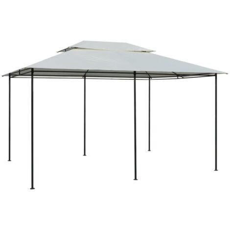 Gartenpavillon mit Gardinen 4x3 m Weiß - Gartenpavillon - Outdoor ...