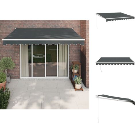Markisen - Living Markise Einziehbar Anthrazit 3x2,5 m Stoff und Aluminium