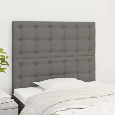 Kopfteile 2 Stk. Dunkelgrau 90x5x78/88 cm Stoff - Bettkopfteile ...