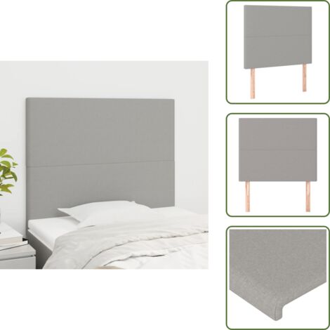 Kopfteile 2 Stk. Hellgrau 90x5x78/88 cm Stoff - Bettkopfteile ...