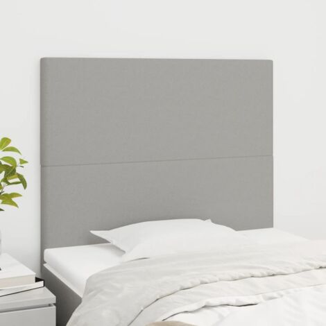 Kopfteile 2 Stk. Hellgrau 90x5x78/88 cm Stoff - Bettkopfteile ...