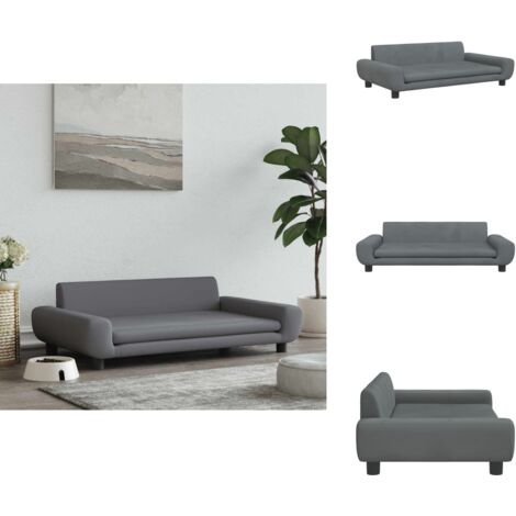 Hundebett Dunkelgrau 100x54x33 cm Samt - Hunde Bett - Samtsofa - Tierbett - Hundekissen ...
