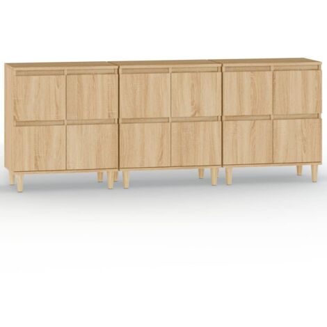 Sideboards - Living Sideboards 3 Stk. Sonoma-Eiche 60x35x70 cm ...