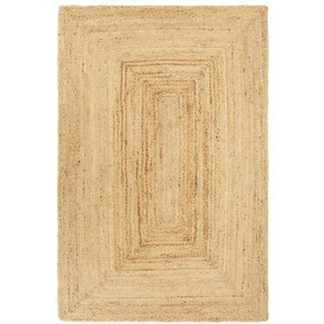Teppich Handgefertigt Jute 200x300 cm - Naturfaser Teppich - Jute ...