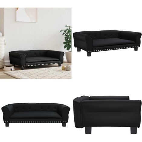 Hundebett Schwarz 95x55x30 cm Kunstleder - Hundebett - Haustierbett - Hundeliege - Sofabett Für ...