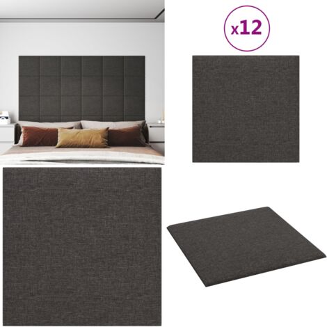 Wandpaneele 12 Stk. Dunkelgrau 30x30 cm Stoff 1,08 m² - Wandpaneele ...