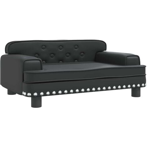 Hundebett Schwarz 70x45x30 cm Kunstleder - Hunde Bett - Hundebett Schwarz - Haustierbett ...