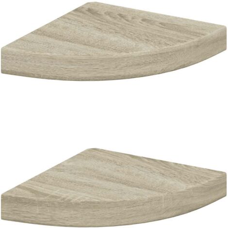 Eck-Schweberegale 2 Stk. Eichen-Optik 25x25x3,8 cm MDF - Eckregal ...