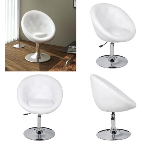 Cocktailsessel Weiß Kunstleder - Chesterfield Sessel - Cocktailstuhl ...