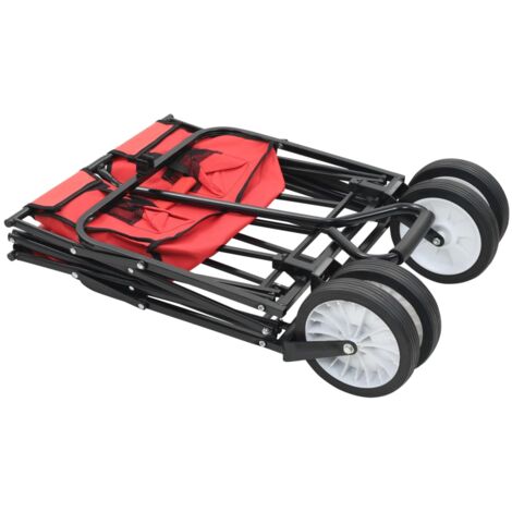 Klappbarer Handwagen Stahl Rot - Handwagen - Bollerwagen - Home & Living