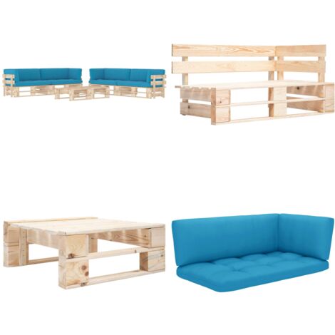 6-tlg. Paletten-Lounge-Set mit Kissen Imprägniertes Kiefernholz - Holz ...