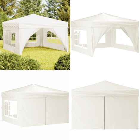 Partyzelt Faltbar mit Seitenwänden Creme 3x3 m - Outdoor-Zelt ...