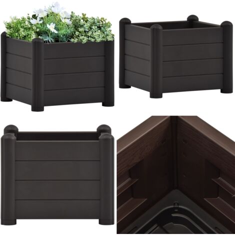 Garten-Hochbeet PP Anthrazit 43x43x35 cm - Hochbeet - Gartenhochbeet ...