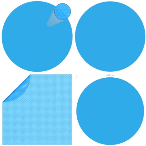 Runde Pool-Abdeckung PE Blau 488 cm - Poolabdeckung - Poolabdeckungen ...