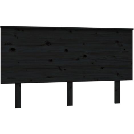 Kopfteil Schwarz 144x6x82,5 Massivholz Kiefer - Holz Kopfteil ...