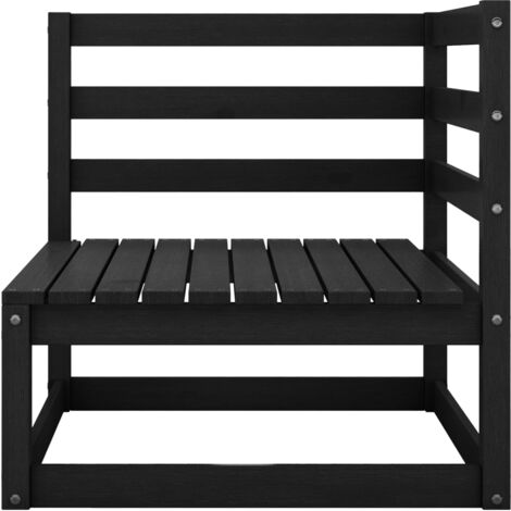 Gartensofa 2-Sitzer mit Kissen Schwarz Kiefer Massivholz - Gartenmöbel ...