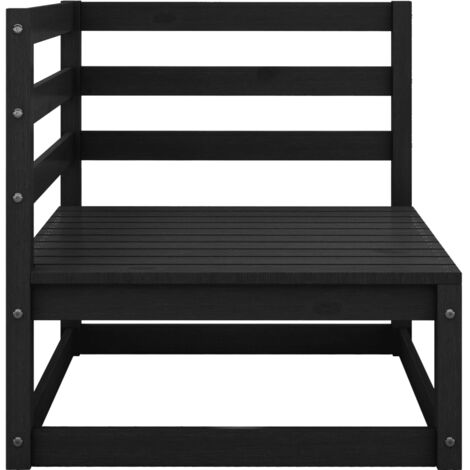 Gartensofa 2-Sitzer mit Kissen Schwarz Kiefer Massivholz - Gartenmöbel ...