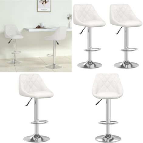 Barhocker 2 Stk. Weiß Kunstleder - Barhocker - Küchenhocker - Drehbares ...