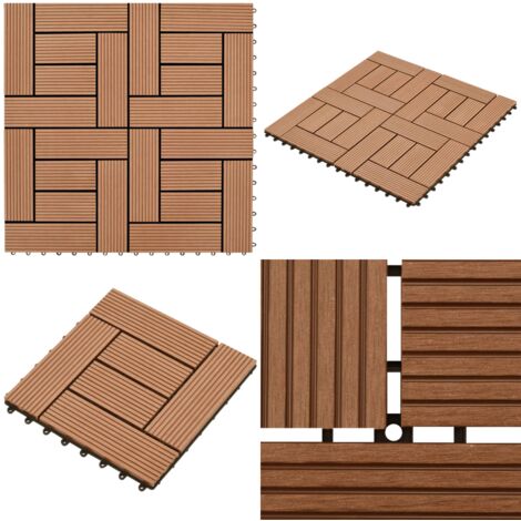 Braune Terrassenfliesen 11 Stk. 30 x 30 cm WPC 1 qm - Terrassenfliesen ...
