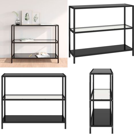 Regal Transparent und Schwarz 100x36x90 cm Gehärtetes Glas - Eckregal ...