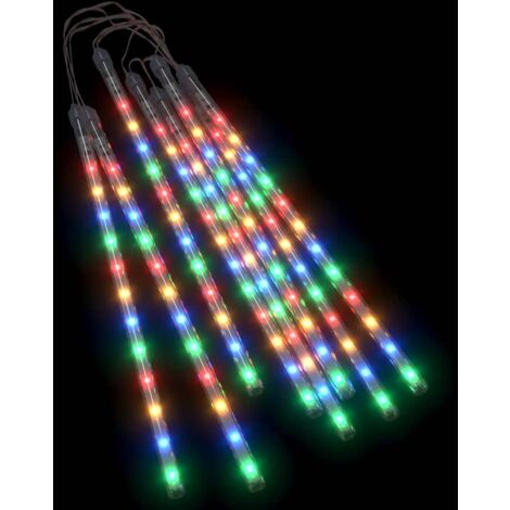 LED Meteor-Lichter 8 Stk. 30 cm Mehrfarbig 192 LEDs - Meteor Licht ...