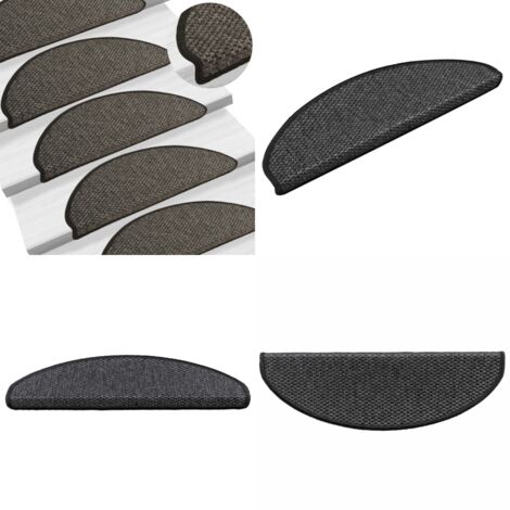 Treppenmatten Selbstklebend Sisal 15 Stk. 65x21x4 cm Anthrazit ...