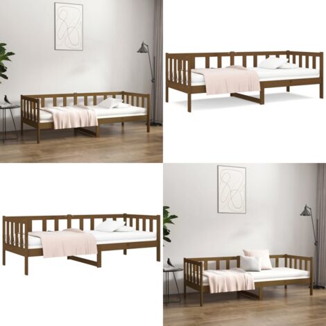 Tagesbett Honigbraun 80x200 cm Massivholz Kiefer - Holzbett ...