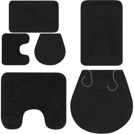 Badematten-Set 3-tlg. Stoff Anthrazit - Badematte - Badematten - Home ...