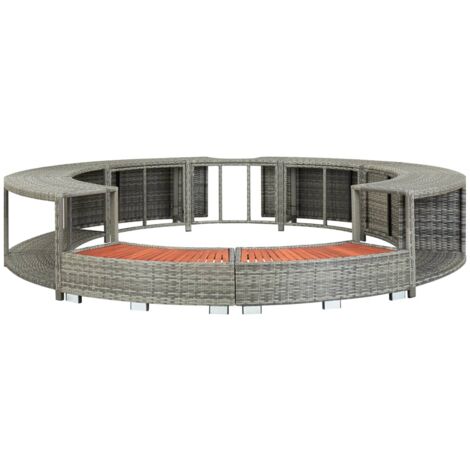 Whirlpool-Umrandung Grau Poly-Rattan - Whirlpool Umrandung - Whirlpool ...