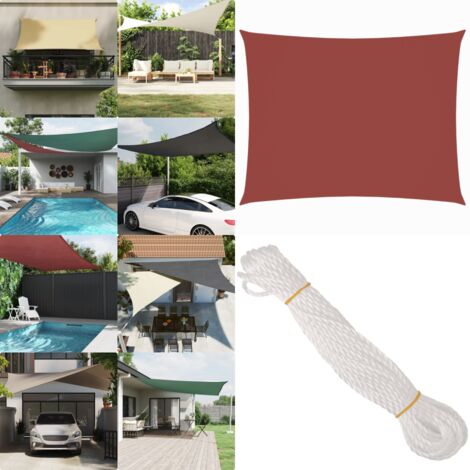 Sonnensegel Oxford-Gewebe Rechteckig 2x4 m Terrakotta-Rot - Sonnensegel ...