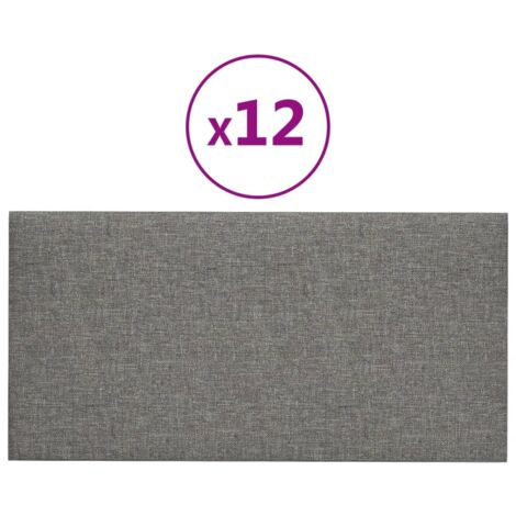 Wandpaneele 12 Stk. Hellgrau 30x15 cm Stoff 0,54 m² - Wandpaneele ...