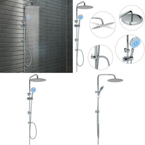Doppelkopf-Duschset mit Handbrause Edelstahl - Duschset - Duschsets ...