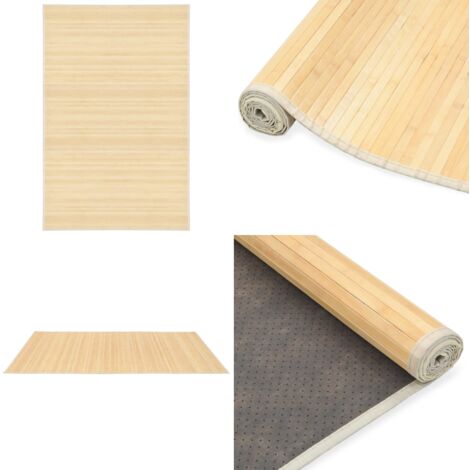 Teppich Bambus 100x160 cm Natur - Bambus Teppich - Naturfaser Teppich ...