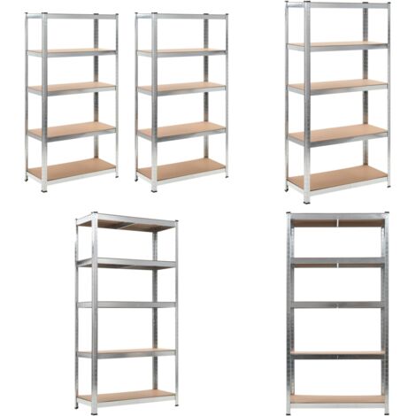 Lagerregale 2 Stk. 90 x 40 x 180 cm MDF - Lagerregal - Metallregal ...