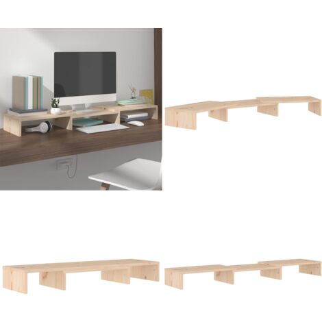 Monitorständer 80x24x10,5 cm Massivholz Kiefer - Monitorständer ...