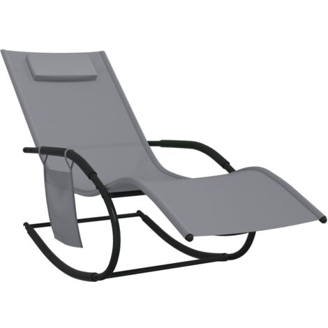 Schaukelliege Grau Stahl und Textilene - Gartensauna - Liegeplatz Im ...