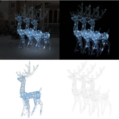 LED-Rentiere 3 Stk. Acryl 120 cm Kaltweiß - Rentier ...