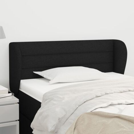 Kopfteil mit Ohren Schwarz 103x23x78/88 cm Stoff - Bettkopfteil ...