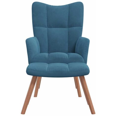 Relaxsessel mit Hocker Blau Samt - Sessel - Samt Sessel - Wohnraum ...