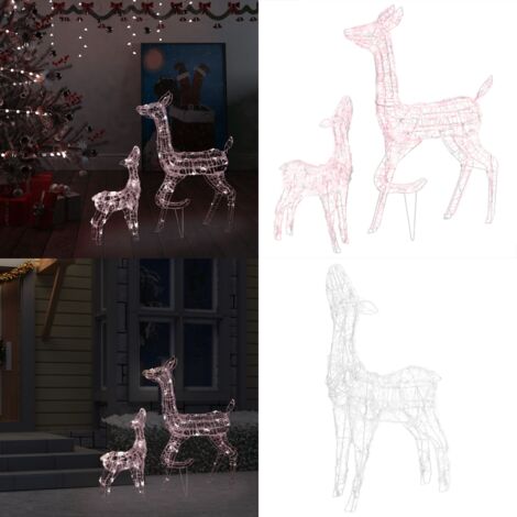 LED-Rentier-Familie Weihnachtsdeko Acryl 160 LED Warmweiß - Rentier ...