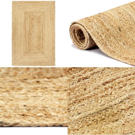 Teppich Handgefertigt Jute 180x250 cm - Naturfaser Teppich - Jute ...