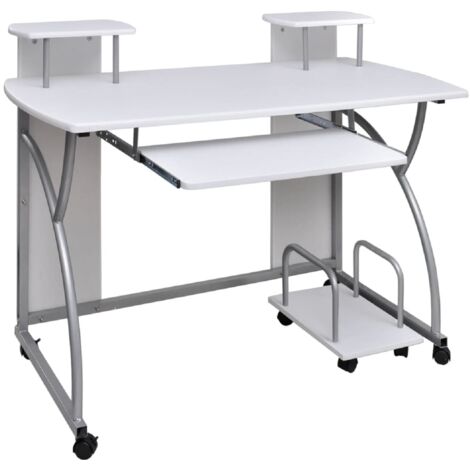 Computertisch Weiß 110x52x88,5 cm Holzwerkstoff - Schreibtisch ...