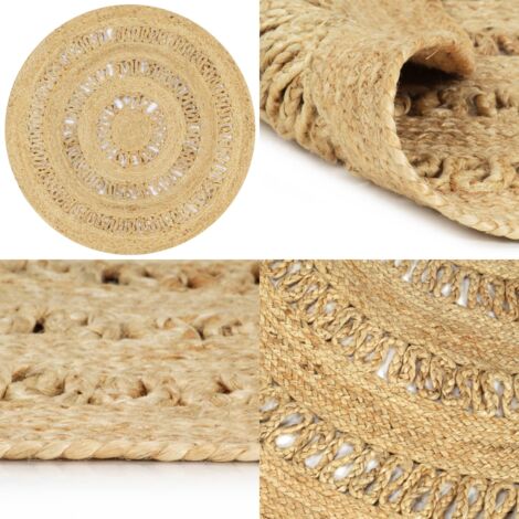 Teppich Handgefertigt Jute Geflochten 90 cm - Teppich - Teppiche - Home ...