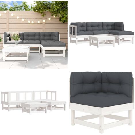 Garten Lounge Set Weiss