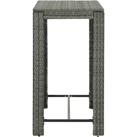 Garten-Bartisch Grau 100x60,5x110,5 cm Poly Rattan - Gartentisch ...