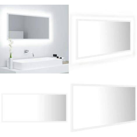 LED-Badspiegel Weiß 90x8,5x37 cm Acryl - LED-Spiegel ...